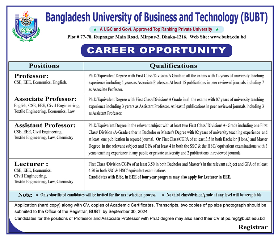 Bangladesh University of Business and Technology (BUBT)
