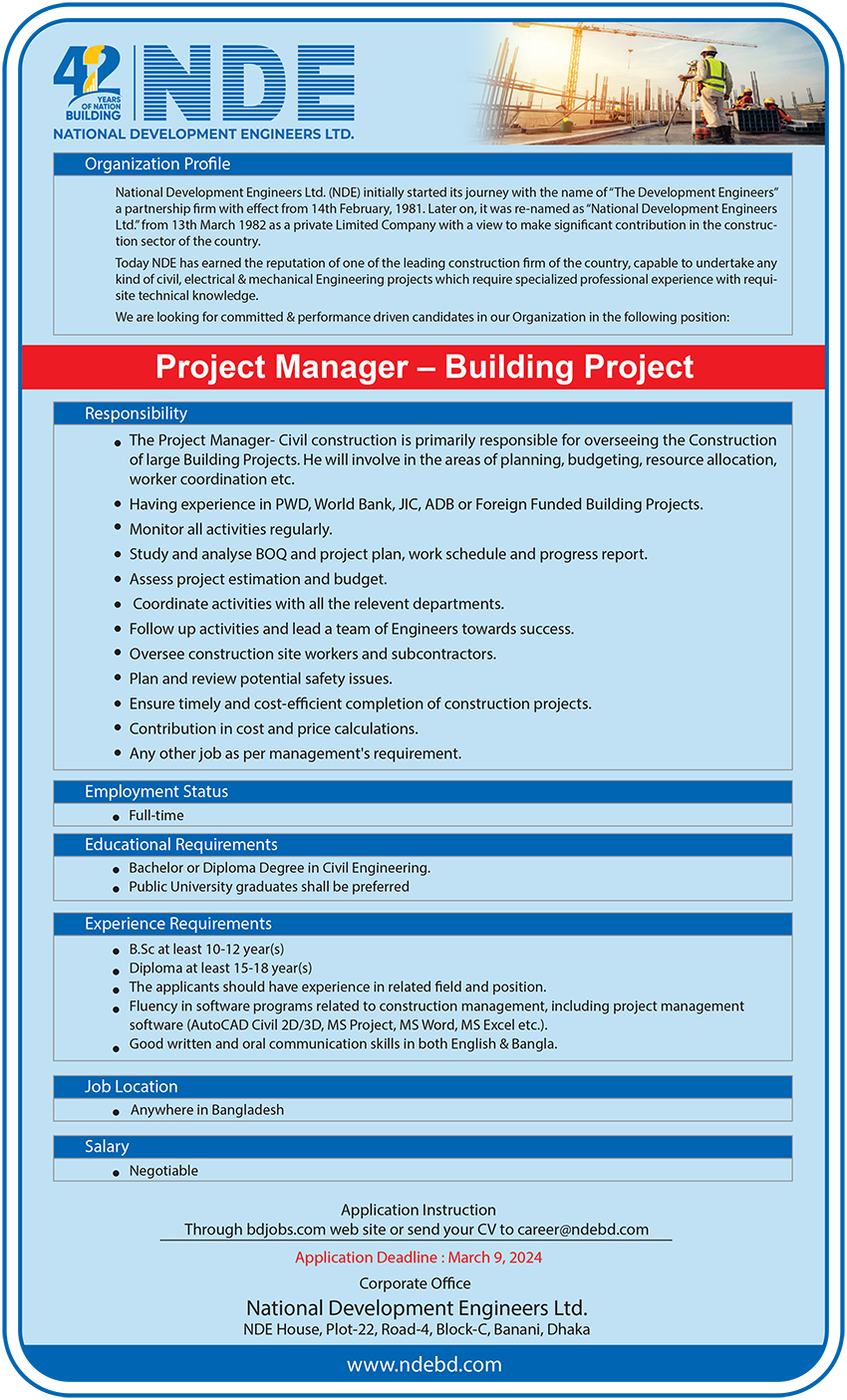 National Development Engineers Ltd Nde