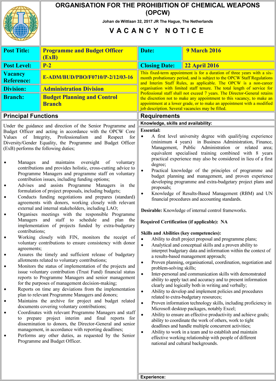 Organisation For The Prohibition of Chemical Weapons (OPCW)