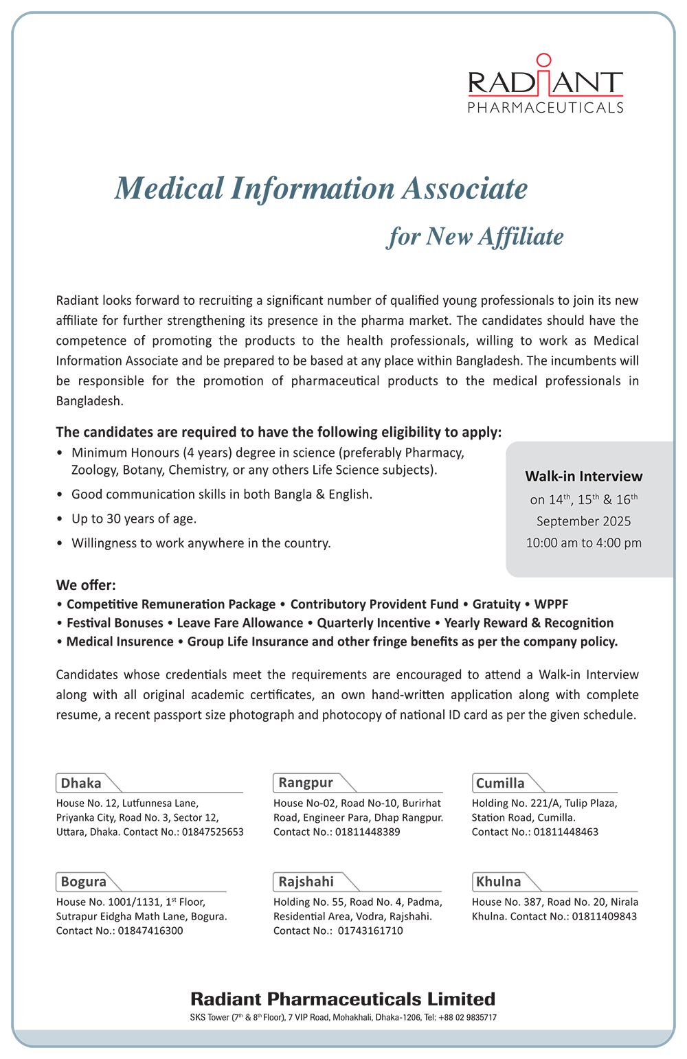 Radiant Pharmaceuticals Limited