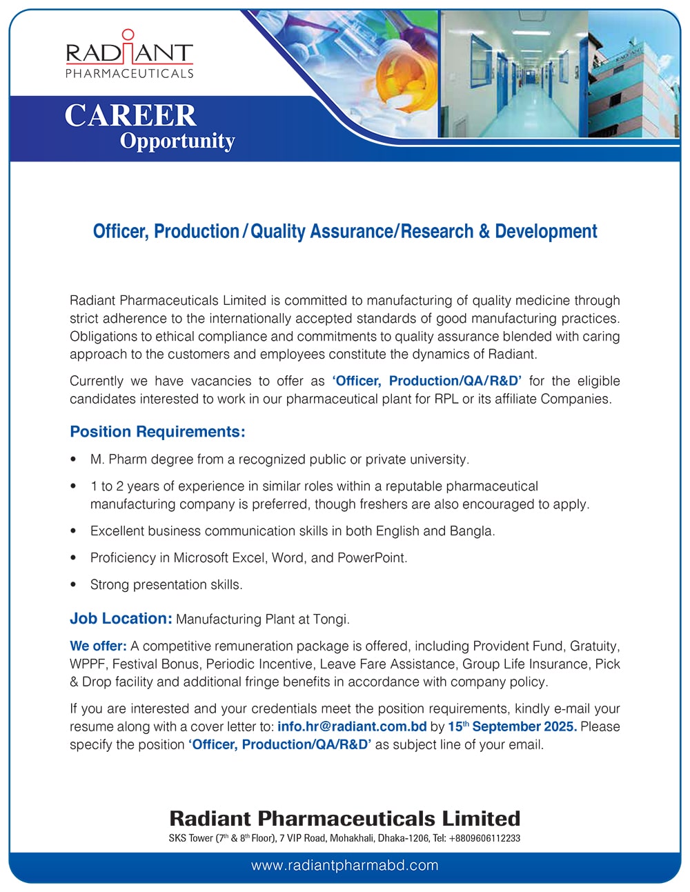 Radiant Pharmaceuticals Limited